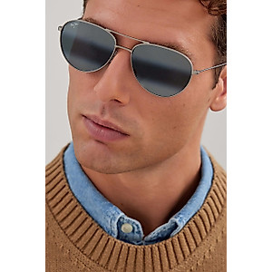 Maui Jim Men's and Women's Walaka Polarized Aviator Sunglasses, Matte Titanium/Neutral Grey, Medium