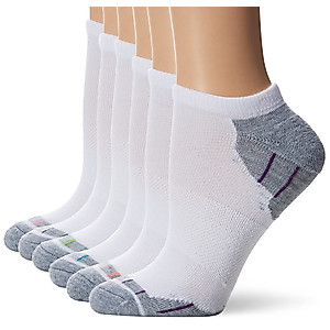 Hanes womens 6-pair Comfort Fit No Show athletic socks, White, 5 9 US