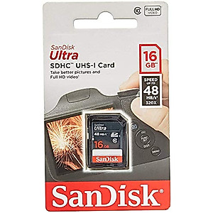 5 Pack - SanDisk Ultra 16GB SD SDHC Memory Flash Card UHS-I Class 10 Read Speed up to 48MB/s 320X SDSDUNB-016G-GN3IN Wholesale Lot + (5 Cases)