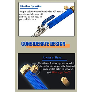 Shayee High Pressure Power Washer Wand for Garden Hose with Jet Nozzle and Fan Nozzle Hydro Jet Power Sprayer for Car Washing or Garden Cleaning Made of Durable Metal