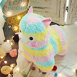 9.8" Soft Llama Stuffed Animal Toy - Rainbow Llamacorn Alpaca Plush Animals Toy Cute Llama Doll Rainbow Alpaca Doll Alpaca Plush Toy Pillows stuffed llama large Adorable Birthday Gift (9.8inch)