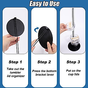 XANGNIER Tumbler Lid Organizer,Cup Lid Organizer for Kitchen Cabinets Stacking,Water Bottle Lid Holder for YETI/Stanley/Simple Modern Mug Cup Accessories-Storage for up to 12 Lids