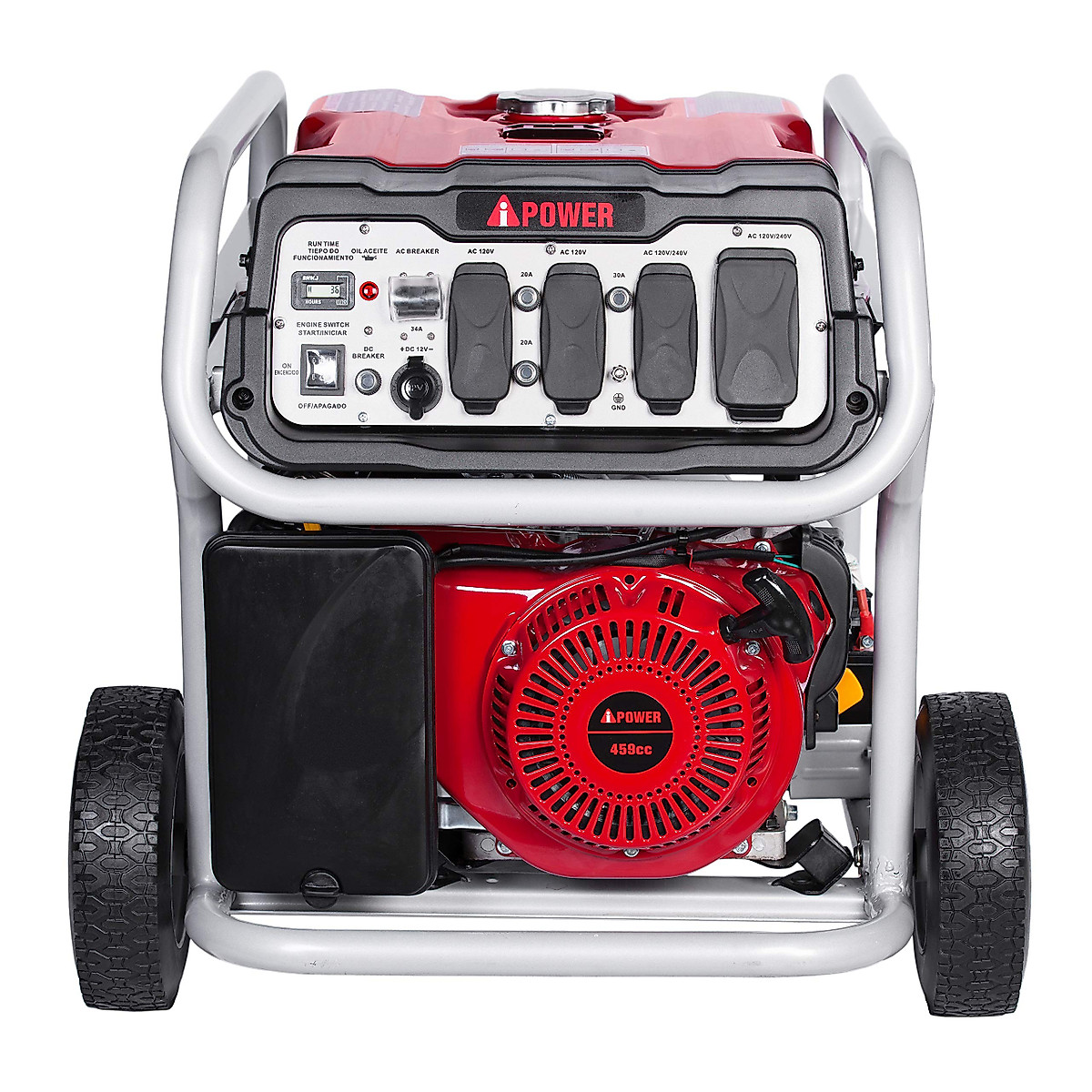 A-iPower SUA12000EC 12000-Watt Gas Powered Generator W/Electric Start (CARB/EPA), 12000 Watt, Wheel Kit Included