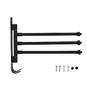 Stainless Steel Swivel Towel Rack 4 Arms Bathroom Towel Hanger Holder 180 Degrees Swivel Towel Bar Rotating Bath Towel Rack Swing Out Towel Racks for Bathroom Kitchen Home Hotel(3 Arms)