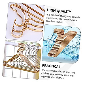 Veemoon 5pcs Racks Telescopic Simple Heavy Anti- Alloy Stainless Steel Saving Practical Non Clothes Professional Storage Hangers Bar Coat Pants Jacket Space Home Duty Slip Kids