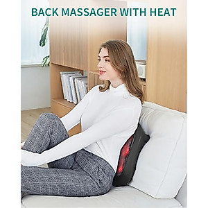 Nekteck Foot Massager with Heat, Shiatsu Heated Electric Kneading Foot Massager Machine for Plantar Fasciitis, Built-in Infrared Heat Function and Power Cord (Black)