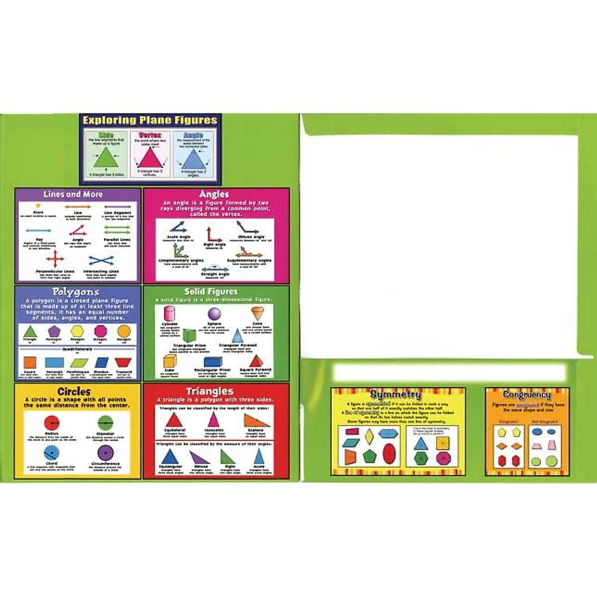 Really Good Stuff Intermediate Math Resource 4-Pocket Folders - Set of 12
