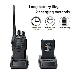 Walkie Talkies for Adults Long Range, Baofeng BF-888S Handheld Two Way Radios with Earpiece and Mic, Rechargeable Walkie Talkie with Li-ion Battery and Charger, Wireless Walky Talky(2 Pack)
