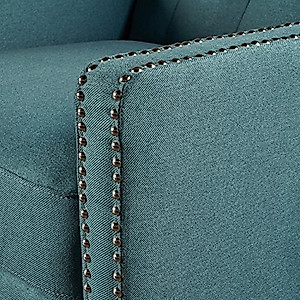 GDFStudio Izaak Tufted Back Fabric Recliner Chair (Dark Teal)