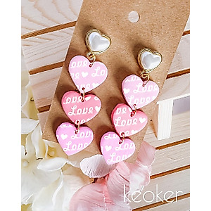 KEOKER Valentines Silk Screen Stencils for Polymer Clay, Valentines Silk Screen for Polymer Clay, 3PCS Valentine Silk Screen Polymer Clay, Heart Pattern Polymer Clay Stencil (Heart)