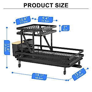 YKLSLH Dish Drying Rack, Collapsible Dish Racks for Kitchen Counter, 2 Tier Sturdy Dish Drainer with Utensil Holder-Kitchen Drying Rack