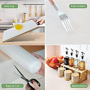 wohomuke Shelf Liners 19 inch x 20 ft Shelf Liners for Kitchen cabinets nonstick Shelf Lining Drawer Mats EVA Protector for Cupboard (Clear Ribbed,19 inch x 20 ft)