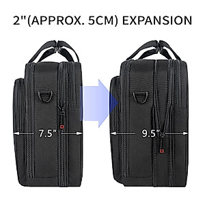 EMPSIGN 17.3 Inch Laptop Bag Briefcase, XL Gaming Computer Bag Laptop Case for Men & Women, Water Repellent, Office Carrying Case Shoulder Bag for Work Business Commute Travel School-Black