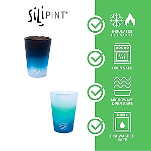 Silipint Silicone 1.5 oz Shot-Glass Set: 6 Pack - (2) Moonbeam, (2) Sun Storm, Mtn Air, Aurora - Unbreakable, Great for Parties, Sustainable