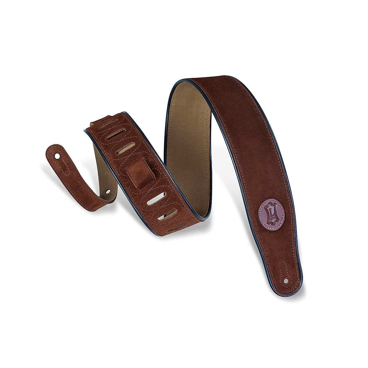 Levy's Leathers MSS3-BRN Signature Series Hand-Brushed Suede Guitar Strap, Brown