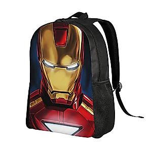 Laptop Backpack Black Red Bookbag Cartoon Casual Backpacks for Men Outdoor Hiking Camping