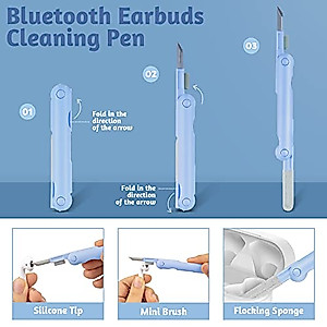 Upgrade Multifunctional 7 in 1 Electronic Cleaner Kit, mac Keyboard Cleaner Kit, and Screen Cleaner with Cleaning Brush, for Airpods/iPad/iPhone/Computer/airpods Charging Box (Blue)