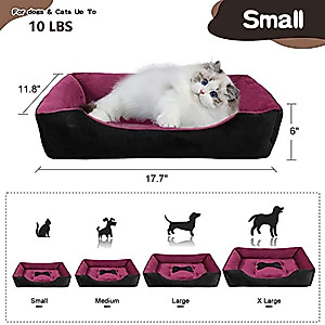 SENNAUX Dog Beds for Small Dogs Rectangle Pet Dog Bed Washable Pet Bed Mattress Comfortable Pet Mat with Anti-Slip Bottom for Dogs Cats & Pets 17.7"x11.8"x6"