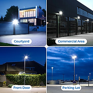 CINOTON 150W/100W/75W LED Parking Lot Light Outdoor 22500LM, 100-277V Dusk to Dawn IP65 Waterproof Commercial Street Light with Arm & Slipfitter Mount for Warehouse, 5000K Daylight ETL Listed 1 Pack
