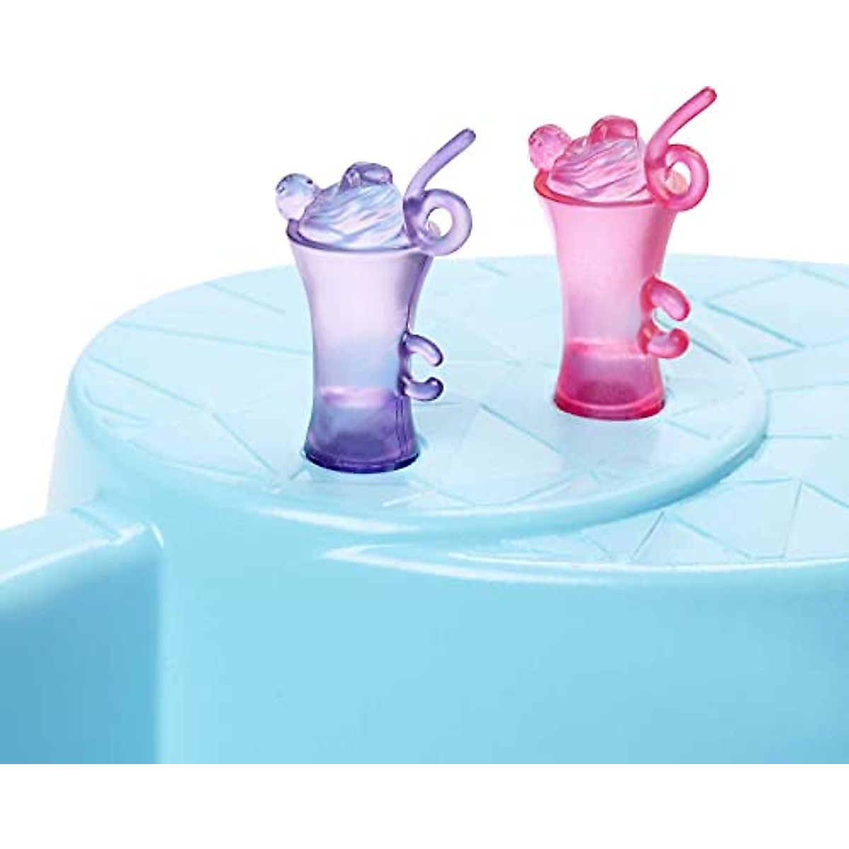 Barbie Doll and Pool Playset with Pink Slide, Beverage Accessories and Towel, Blonde Doll in Tropical Swimsuit