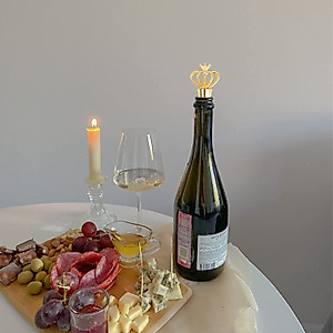 Bottle Wine Stoppers for Glass Wine Bottles，Crown Alloy Wine and Beverage Bottle Stoppers Ball Designed Wine Bottle Corks Tapered Storage Crafts Art DIY