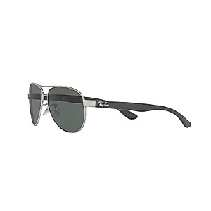 Ray-Ban Men's RB3457 Aviator Sunglasses, Gunmetal/Dark Green, 59 mm