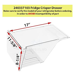 240337103 Fridge Crisper Drawer Compatible with Frigidaire 240337102, 240337105, 240337107, 240337108, 240337109, 891037 Refrigerator Drawers – Refrigerator Shelf Crisper Bin