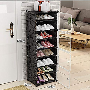 TAZSJG Multilayer Simple Shoe Rack Space Saving Shoes Boots Organizer Closet DIY Assembled Module Shoe Cabinet with Door Home Furniture