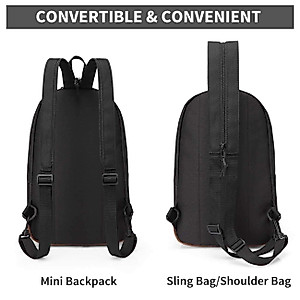 VASCHY Sling Bag for Men Women, Small Backpack Crossbody Man Shoulder Bag Purse Chest Bag for Travel Hiking Black