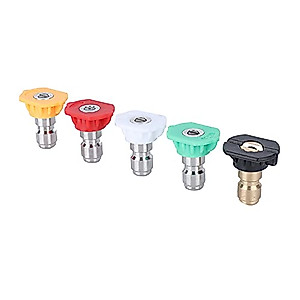 Pressure Washer Tip, Stainless Steel 5PCS Pressure Washer Nozzle for Sidewalk for Washing Car for Garden