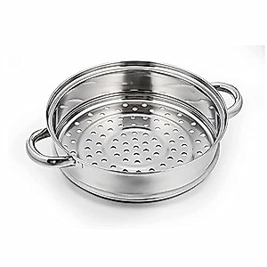 Yamde 2 Piece Stainless Steel Stack and Steam Pot Set - and Lid,Steamer Saucepot double boiler…