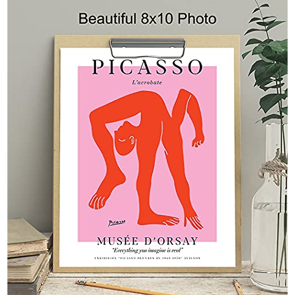 Pablo Picasso Wall Art - Pablo Picasso Poster - Pablo Picasso Prints - Gallery Wall Art - Museum Poster - Mid-Century Modern Decor - Abstract Art - Minimalist Wall Decor - Art Gifts for Women - 8x10
