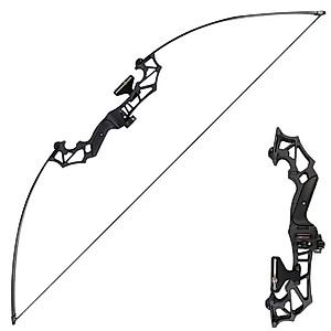 TOPARCHERY Archery Takedown Recurve Bow Hunting Long Bow Set Alloy Riser - Right Hand Black - Draw Weight 30lbs 40lbs - with Arrow Sight, Arrow Brush