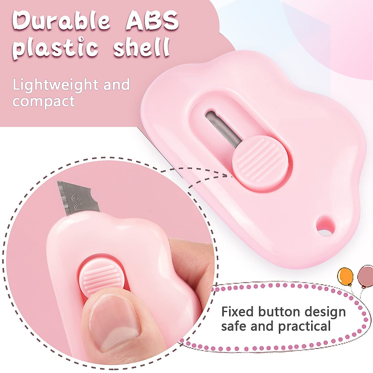 Tamaki Mini Box Cutter Cloud Retractable Letter Opener Envelope Slitter, Package Opener for Envelope Mail Letter Box Paper DIY Projects, 6 Pack