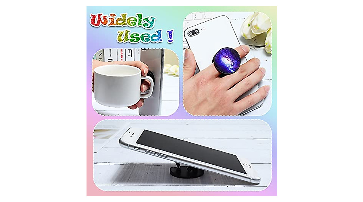 9 Pieces Colorful Cell Phone Grip Holders for Secure Smartphone Use