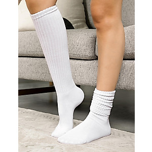 Winterlace 3 Pairs Slouch Socks for Women, Soft Extra Long Scrunch Knee High Sock, Bulk Pack