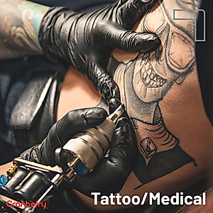 Cranberry USA CR3235case Carbon Nitrile Powder Free Exam Glove, 3.2 mil, Black, X-Small, Pack of 2000