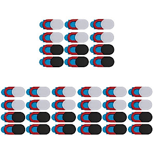 SOLUSTRE 36 Pcs Camera Cover Camera Privacy Protector Camera Privacy Cover Webcam Shield Webcam Slide Blocker Webcam Cover Slide Phone Webcam Cover Webcam Covers Metal White Abs Cover Plate