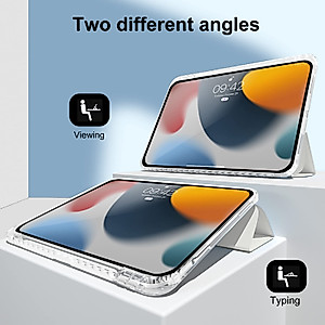 MYGROO for iPad Air 11inch 2024,iPad Air 5th Generation case 2022 with Pencil Holder, 2020 Air 4th Generation case, Slim Smart Cover with Clear Shell for iPad Air 5 Case 10.9 Inch