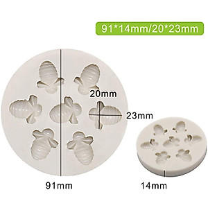 7 Cavity Bumble Bee Silicone Mold for Chocolate, DIY Soap Mould,3D Bee Day Beehive Honeycomb, Mold for Cupcake Cake Topper Decoration Fondant Mold Ice Cube Desserts Candy