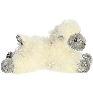 Aurora® Adorable Mini Flopsie™ Black Face Sheep Stuffed Animal - Playful Ease - Timeless Companions - White 8 Inches
