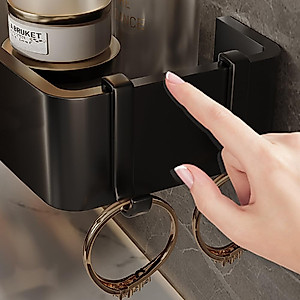 BOZWELL Shower Caddy 2 Pack,Black Adhesive Shower Organizer,Large Capacity for Bathroom Storage&Home Decor&Kitchen,No Drilling with 2 Movable Hooks,Bathroom Shower Accessories 1087-B-2