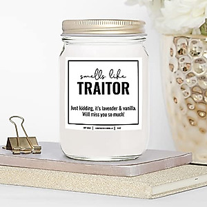 YouNique Designs New Job Candle for Women, 8 Ounces, Going Away Candle for Coworker, Coworker Leaving Candle for Women, Farewell, Goodbye, All Natural Soy Aromatherapy Candles (Lavender & Vanilla)