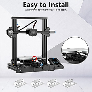 Creality Ender 3 Glass Bed, Upgraded 3D Printer Platform Tempered Glass Build Plate for Ender 3/Ender 3 Pro/Ender 3 V2/Ender 5/Ender 5 Pro, Flatter & More Durable Build Surface,235x235x4mm