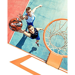 SQUAD Graffiti Basketball Size 7 (29.5"), Durable Rubber Basketball Ball for Indoor & Outdoor Play, includes Pump & Mesh Bag