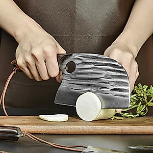 FULLHI 17pcs Butcher Chef Knife Set include sheath High Carbon Steel Cleaver Kitchen Knife Whole Tang Vegetable Cleaver Home BBQ Camping with Knife Bag