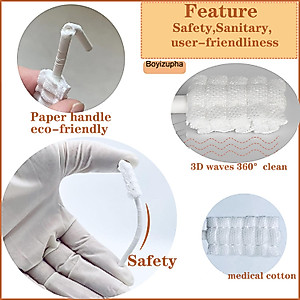 Boyizupha 100 Pcs Baby Disposable Gauze Toothbrush,Baby Tongue Cleaner Newborn,Infant Mouth Oral Care Cleaning Swabs for 0-36 Month