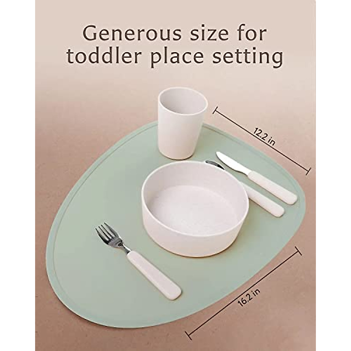 Willow + Sim Silicone Placemat for Kids - Travel Placemats for Toddlers, Non Slip Silicon Mat for Baby Eating, Best Kids Placemats for Dining Table Spills & Mess, Round, Nonslip, Safe & Easy to Clean