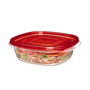 Rubbermaid TakeAlongs Square Food Storage Containers, 2.9 Cup, Tint Chili, 2 Count