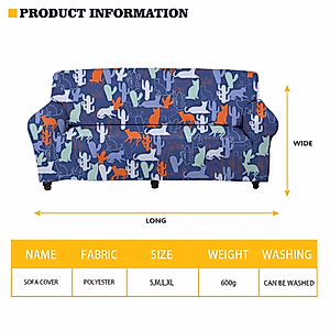 Forchrinse Southwestern Aztec Style Tribal Geometric Stretch Sofa Slipcover for 3 Cushion Couch Sofa,Elastic Universal Couch Cover Furniture Protector